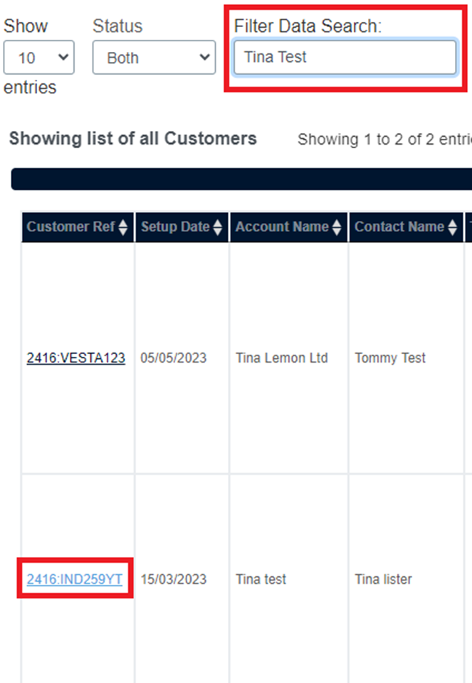 How do I change a customer/payer’s bank account details?